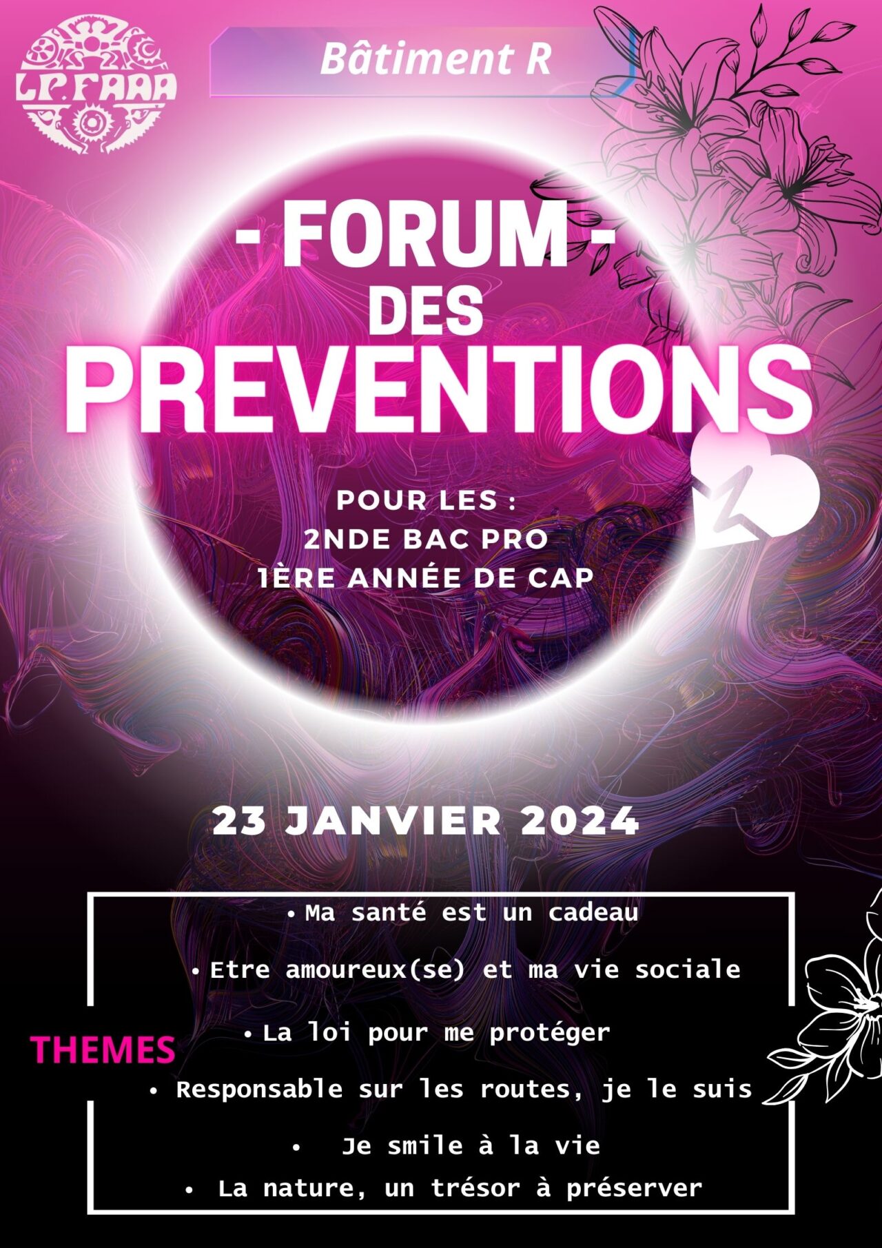 Affiche forum des préventions | Lycée de Faaa